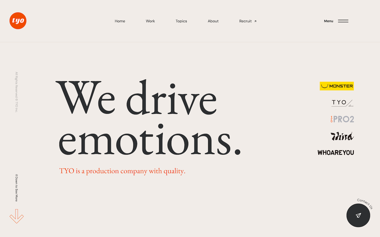 TYO – We drive emotions. | Brilliant Design Collect